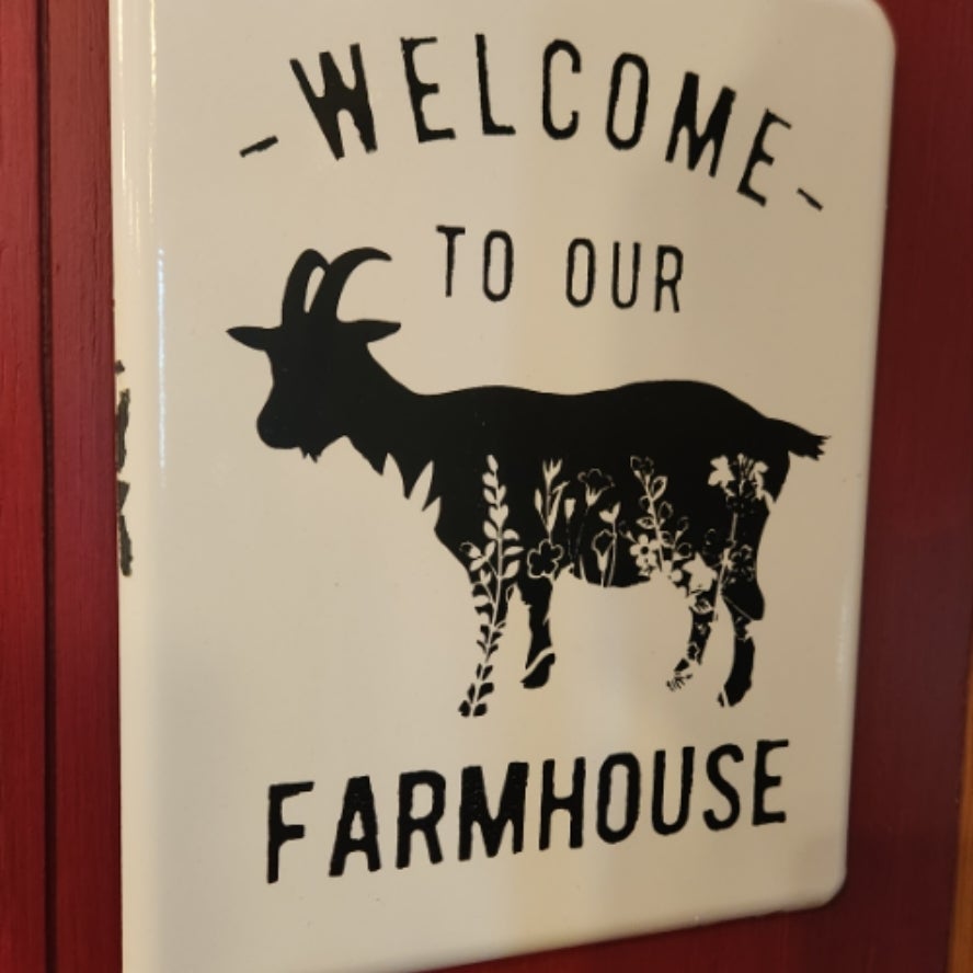Welcome To Our Farmhouse (Metal Goat Sign) (LHF) | Lonesome Heritage ...